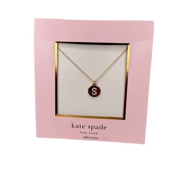kate spade | Jewelry | Kate Spade Pave S Initial Mini Pendant Necklace ...